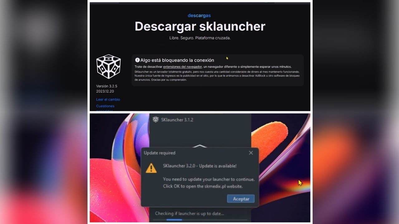 Solucionar El Error y Actualización Del SKLAUNCHER 3.2.5 | UPDATE IS ...