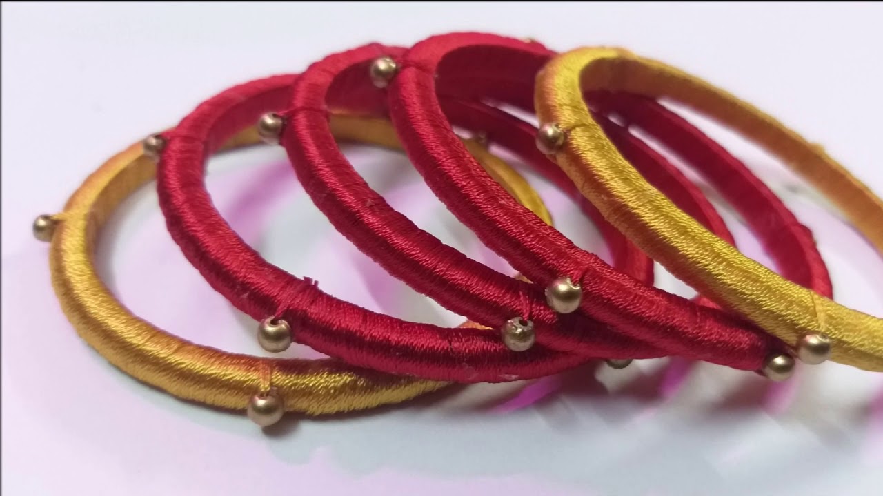Silk Thread Bangle Collection || Hand Made - YouTube