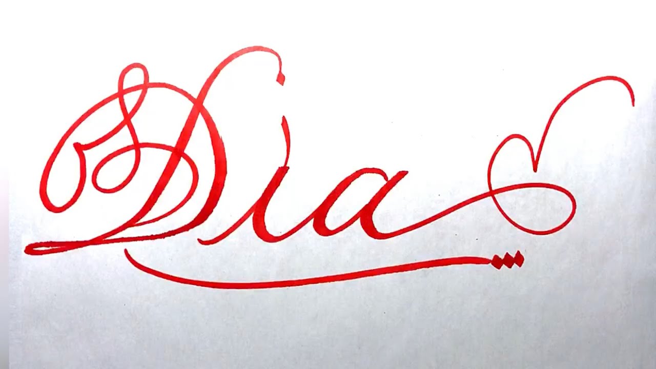 Dia Name Signature Calligraphy Status | How to write with Cut Maker # ...