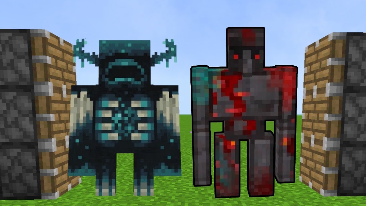 What happened if I combined warden + netherite golem in Minecraft - YouTube