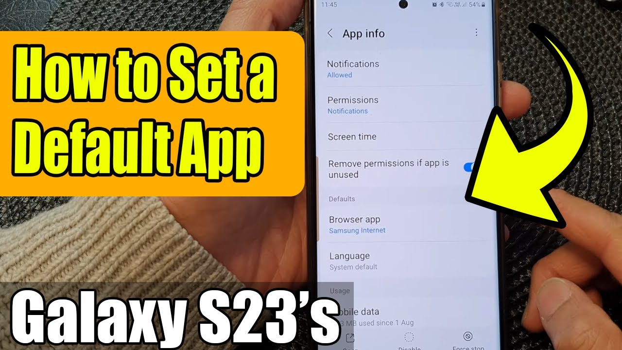 Galaxy S23's: How to Set a Default App - YouTube