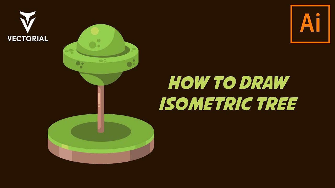How to draw a isometric Tree in Adobe Illustrator - YouTube