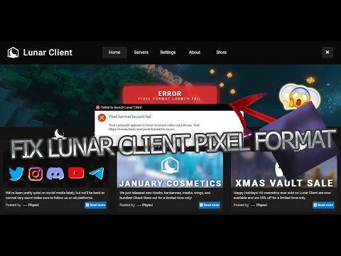 How to fix lunar client pixel format 2021 - YouTube