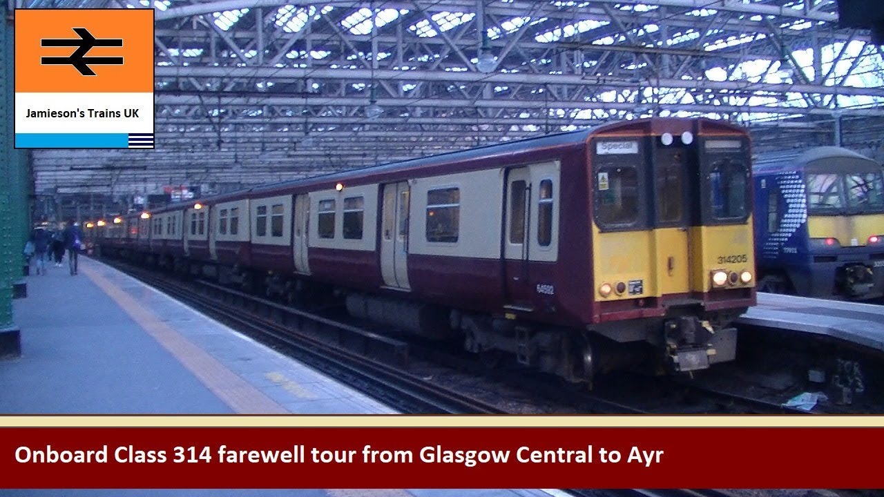Onboard Class 314 farewell tour from Glasgow Central to Ayr - YouTube