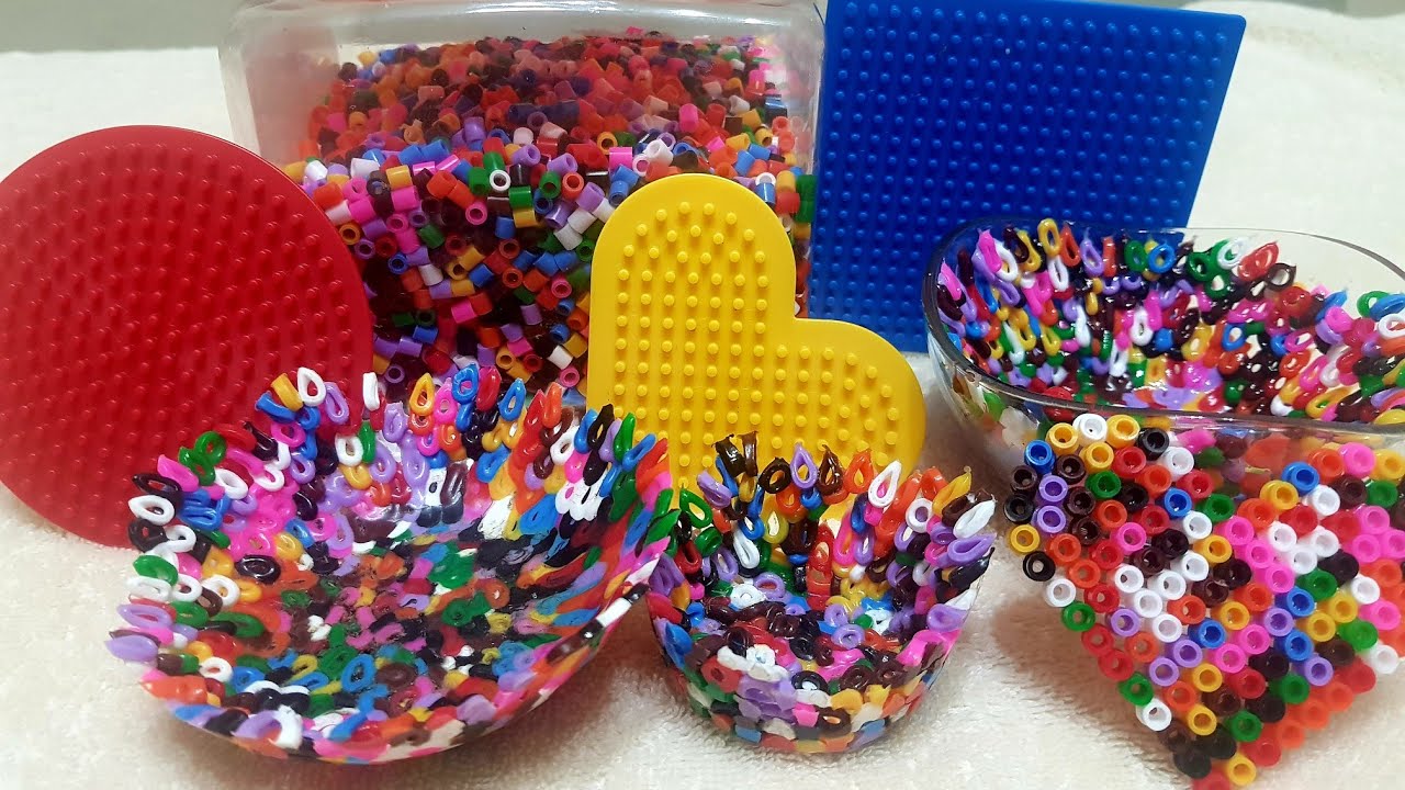 How to make beautiful bowl and shapes with beeds/ craft with beeds dYF ...