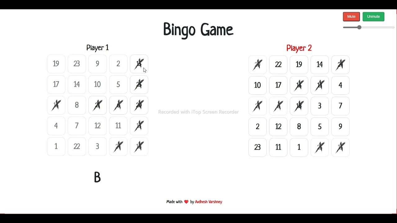 Bingo Game Code Html Css Js Css Codeitup Htmltutorial Js Jstutorial Youtube