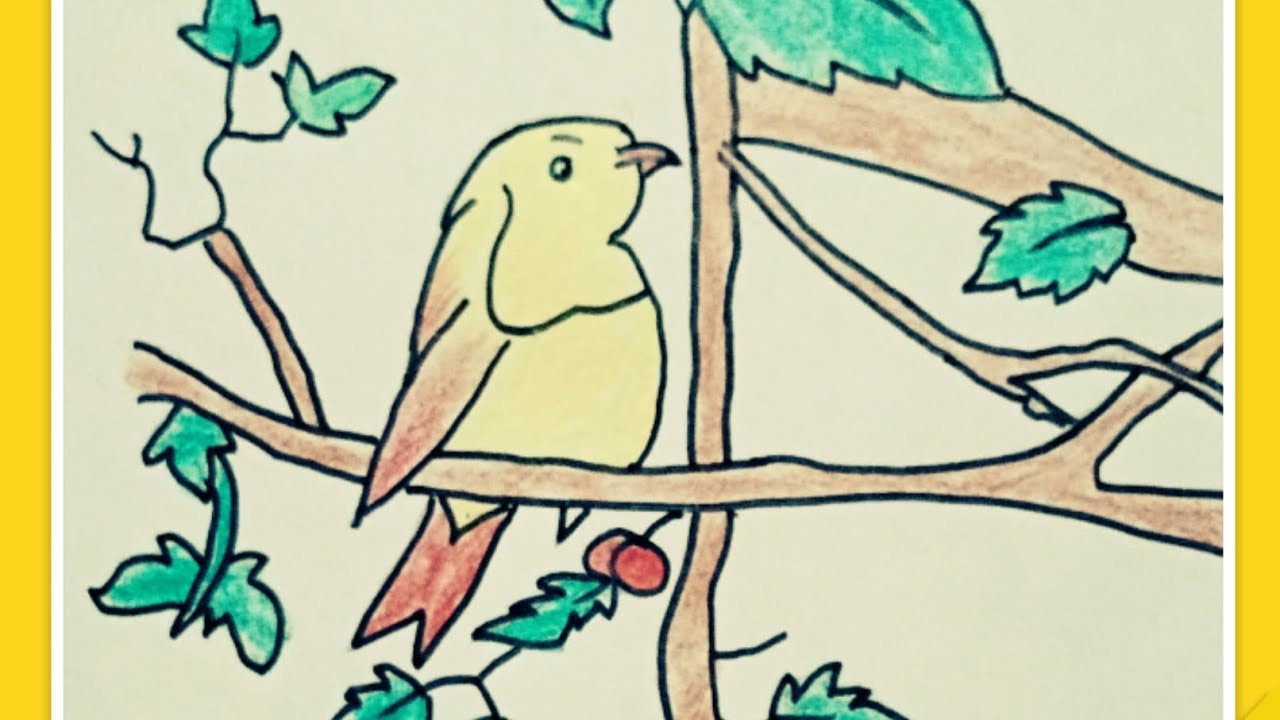 How to make bird drawing| easy bird drawing step by step| bird drawing ...