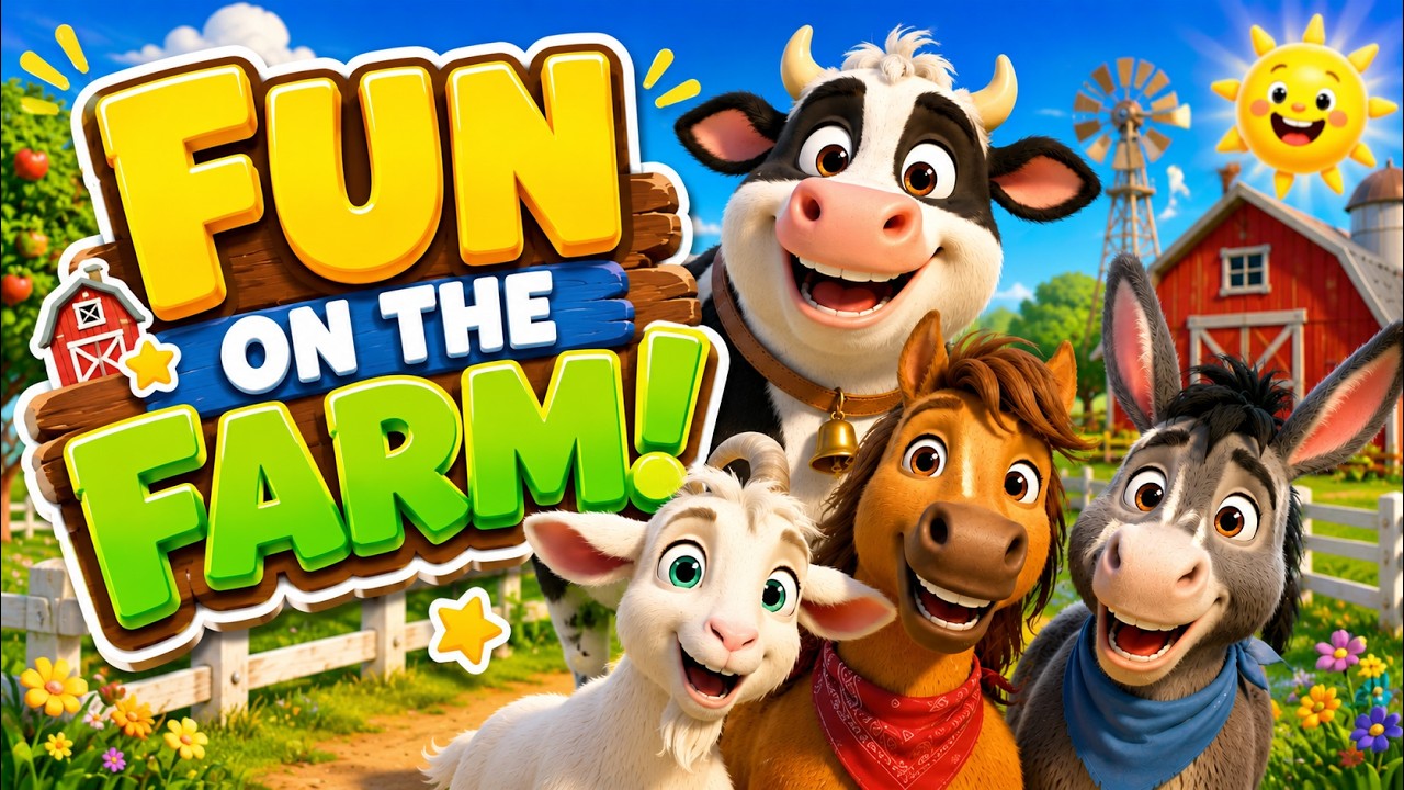 Learn Farm Animals! 🐮 Horse, Cow, Donkey, Goat | Fun Toddler Learning ...