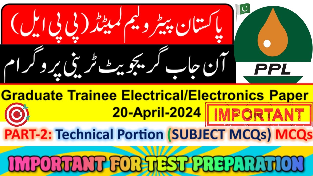 🔴PPL GRADUATE TRAINEE ELECTRICAL/ELECTRONICS PAPER 20-April-2024 II 🅿🅰 ...