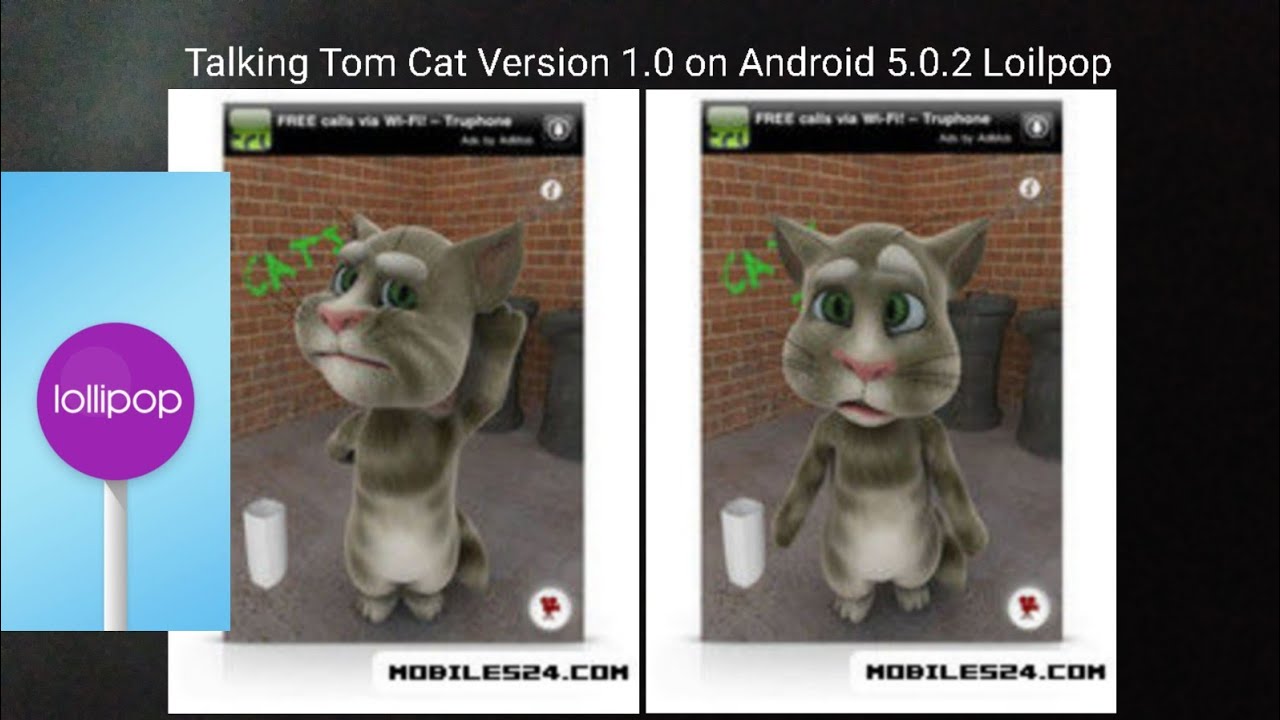 Talking Tom First Ever Version 1.0 On Android 5.0.2 Loilpop - YouTube