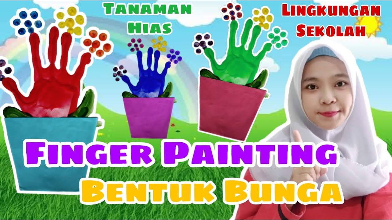 Finger Painting Bunga | Melukis dengan jari | Kids Activity |TK - PAUD ...