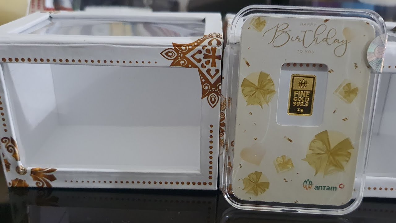 KADO HADIAH ULANG TAHUN 🎂🎂 EMAS 2 GRAM UCAPAN HAPPY BIRTHDAY LOGAM ...