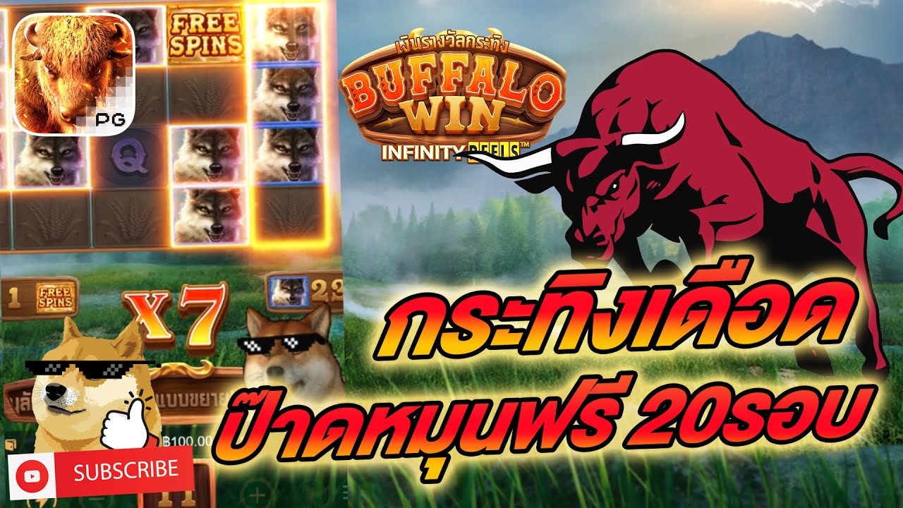 Buffalo Win : สล็อตPG เว็บตรง สล็อตกระทิง ป๊าดหมุนฟรี 20รอบ - YouTube