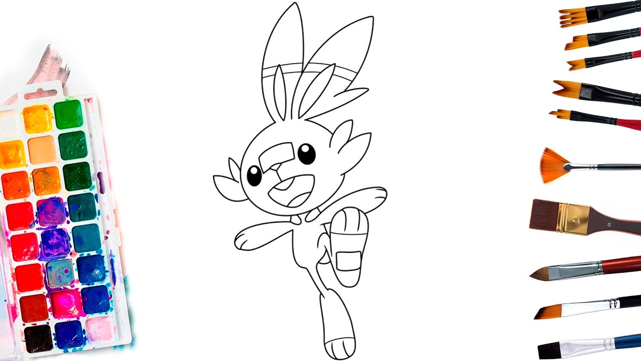 Scorbunny Coloring And Drawing | Pokemon Coloring Page - YouTube