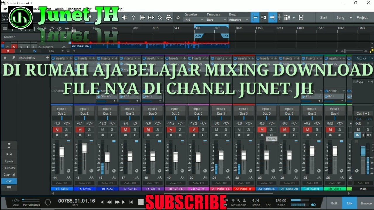 MULTITRACK 20 CHANEL MIXING DARI PC - SOFTWARE STUDIO ONE - YouTube