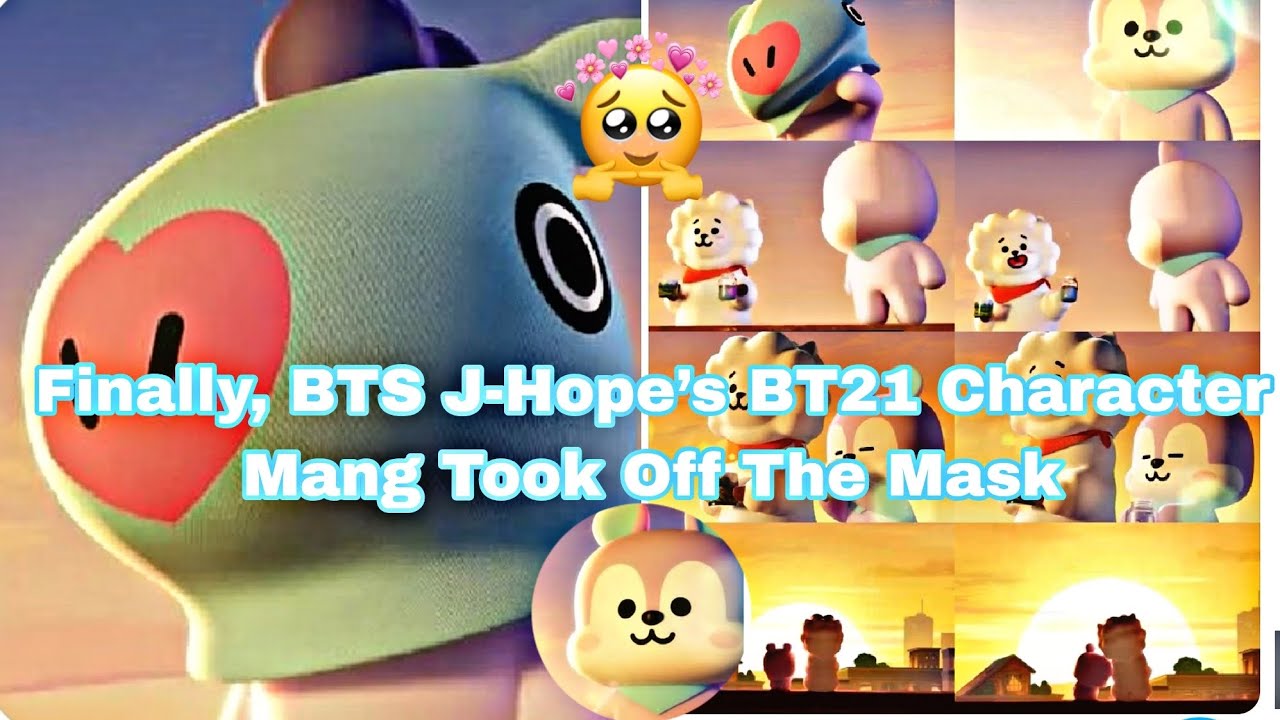 Finally BTS J-Hope's BT21 Character mang took off the mask🥺😍#armyiva # ...