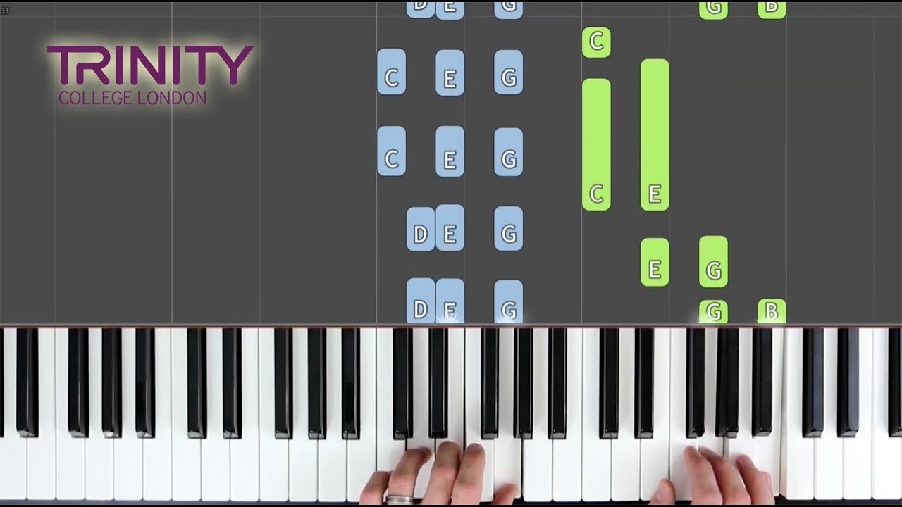 Rain / TRINITY Grade 3 2018-2020 / Synthesia 'live keys' Piano Tutorial ...