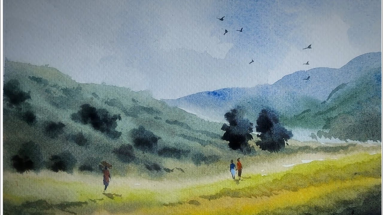 Watercolor lesson step by step |Watercolor for beginners |Easy ...