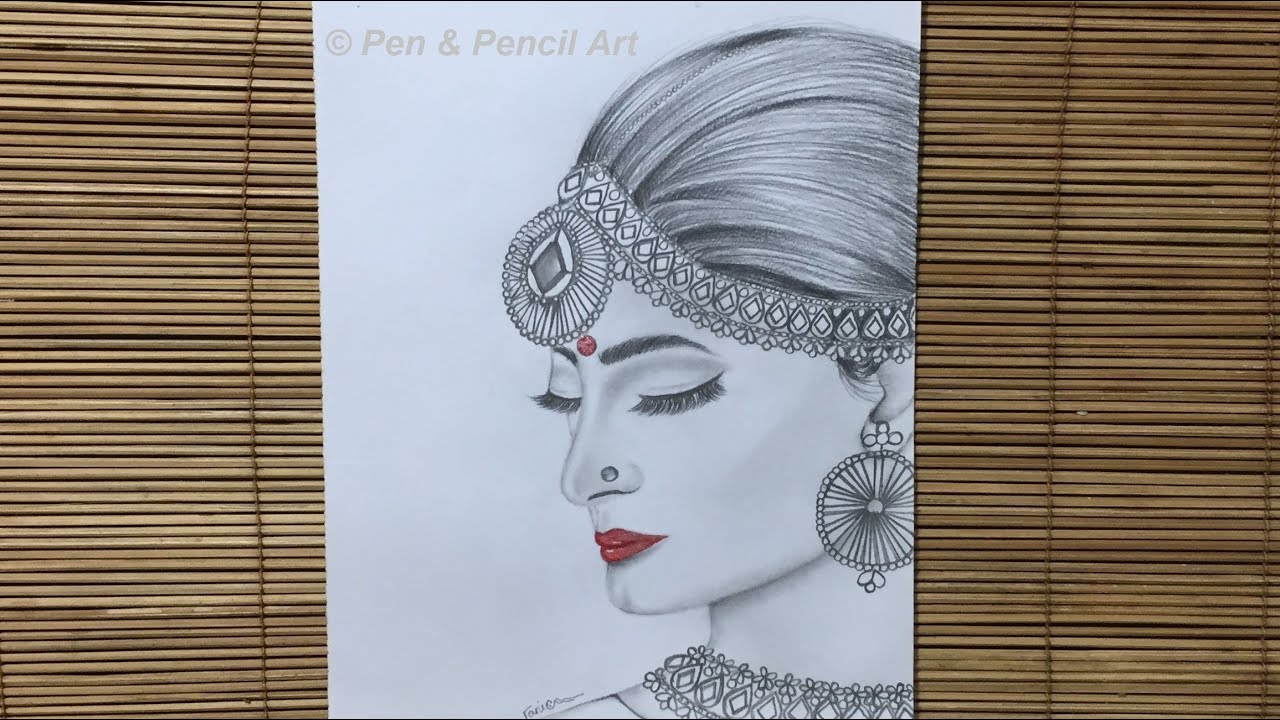 How to Draw an Indian Subcontinental Bride // Easy Pencil Sketch - Girl ...