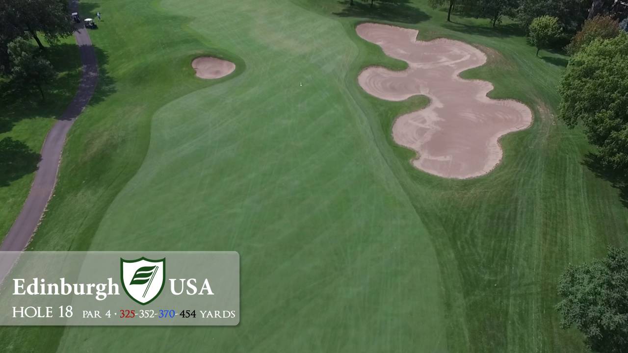 Edinburgh Golf Course Hole 18 Flyover - YouTube