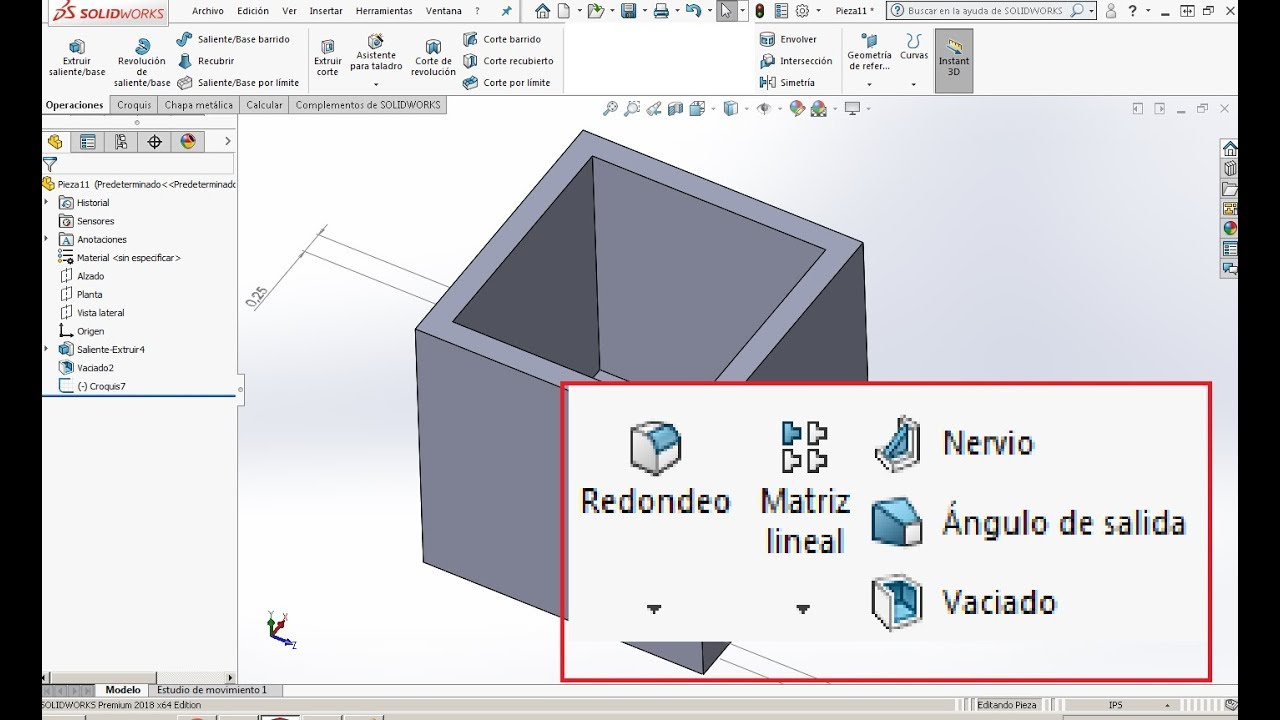 Solidworks 2018 Vista Rapida de Comandos basicos parte 3 - YouTube
