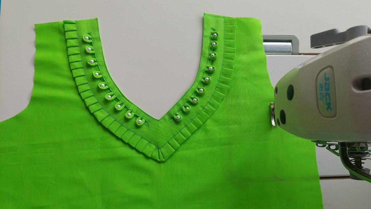 Stylish V Neck Design Cutting And Sewing - YouTube