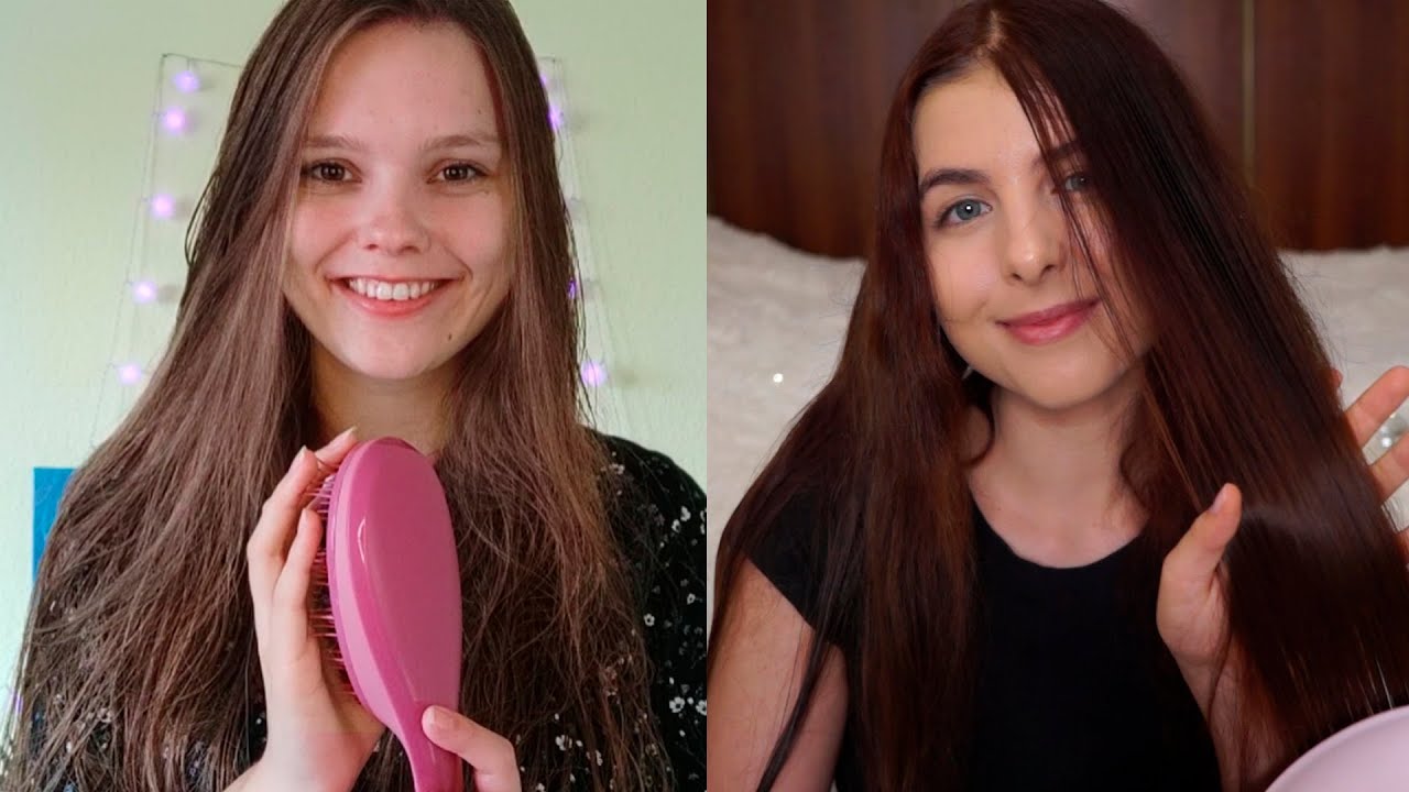 ASMR WET HAIR BRUSHING 🌸collab with Be Lively ASMR - YouTube