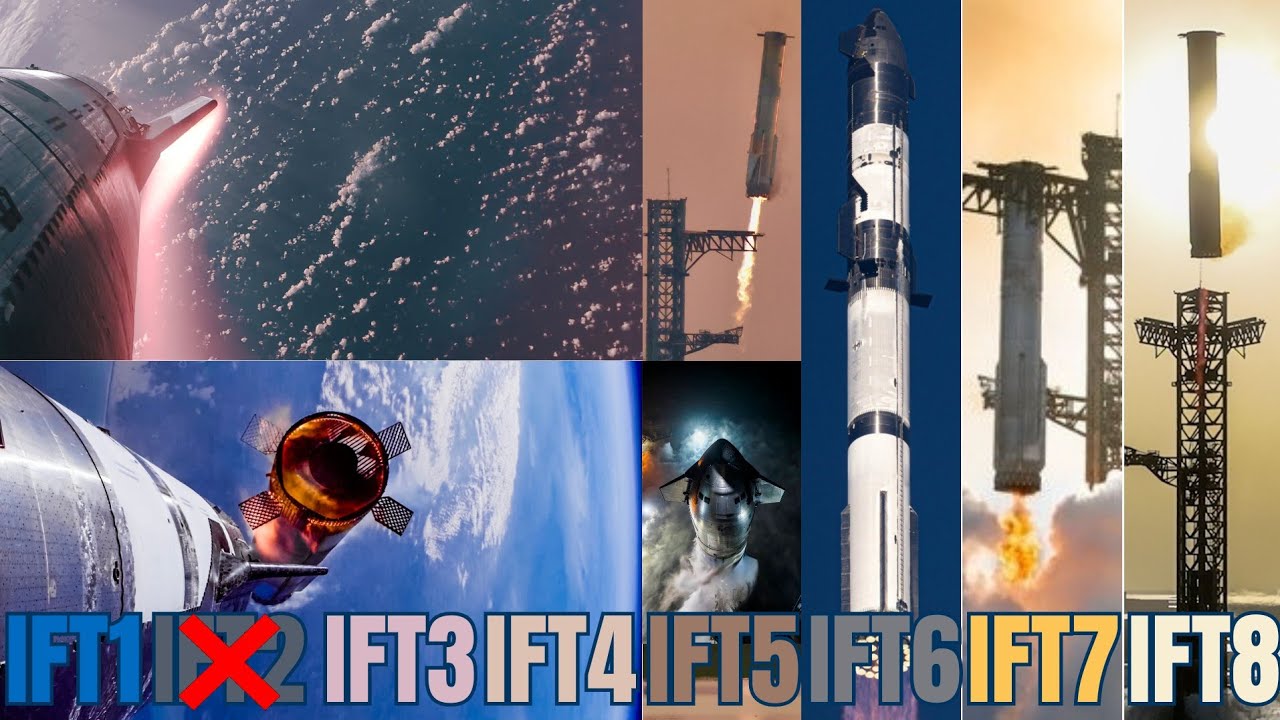 STARSHIP FLIGHTS SYNCED AND COMPILED. (IFT1 IFT3 IFT4 IFT5 IFT6 IFT7 ...