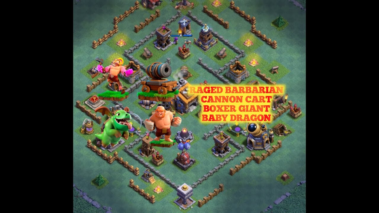 | Clash Of Clans | 4 Kombinasi Raged Barbarian, Cannon Cart, Baby ...