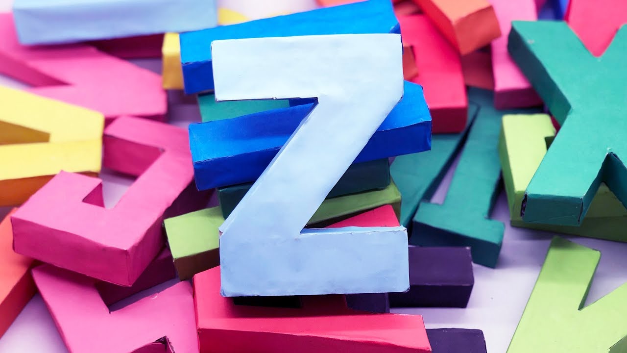 Origami 3D Alphabet Letters Making by Paper | Letter DIY - YouTube