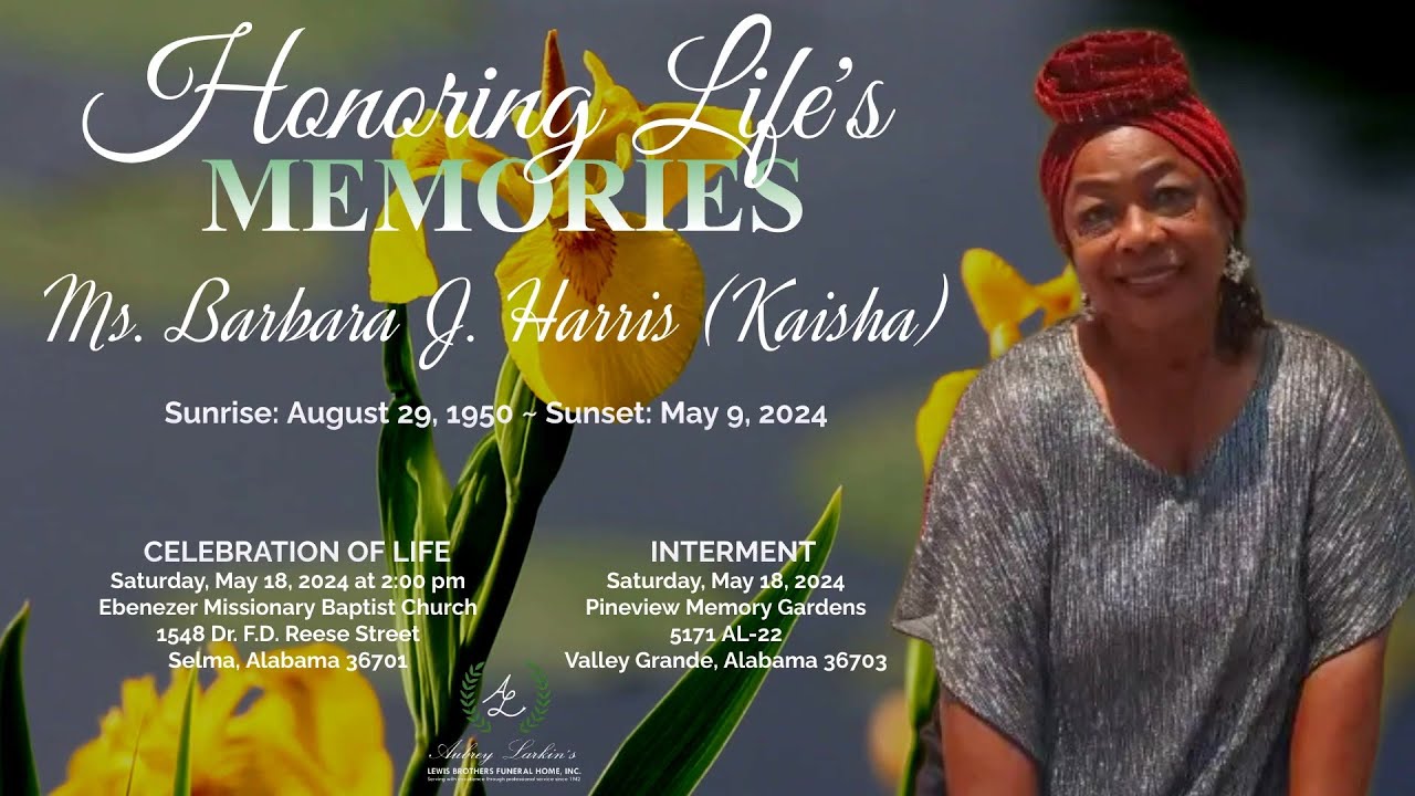 Celebration of Life for Ms. Barbara J. Harris (Kaisha) - YouTube