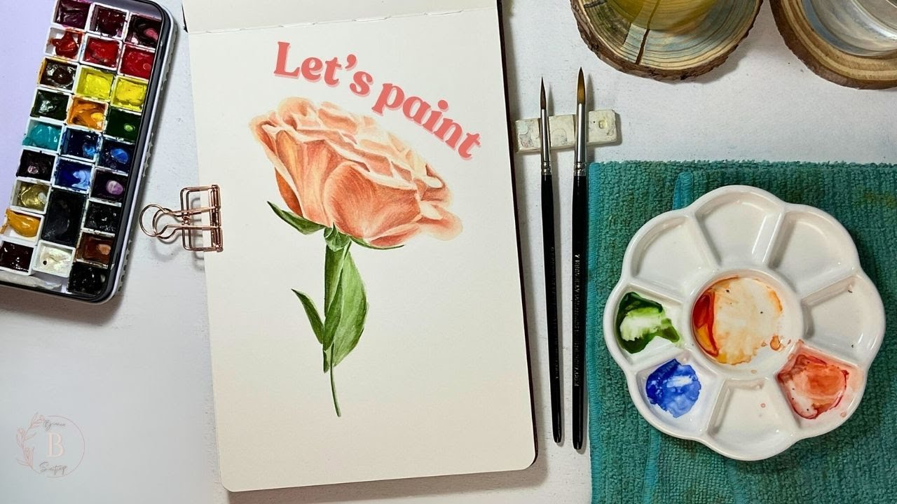 Watercolor Realistic Rose Step-by-Step Painting Tutorial - YouTube