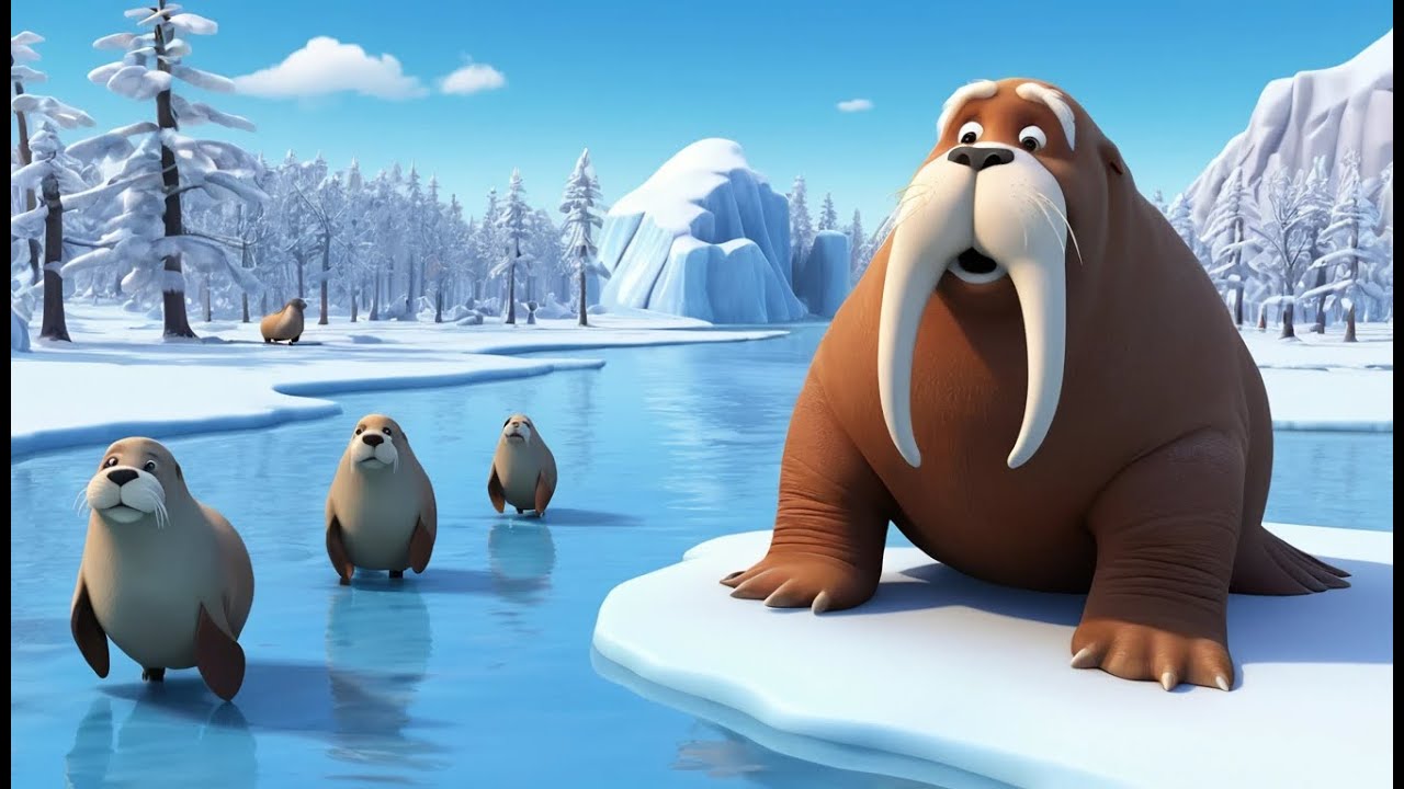 Walrus at the Frozen River Camp ️ | 3D Animated Nursery Rhyme | Fun ...