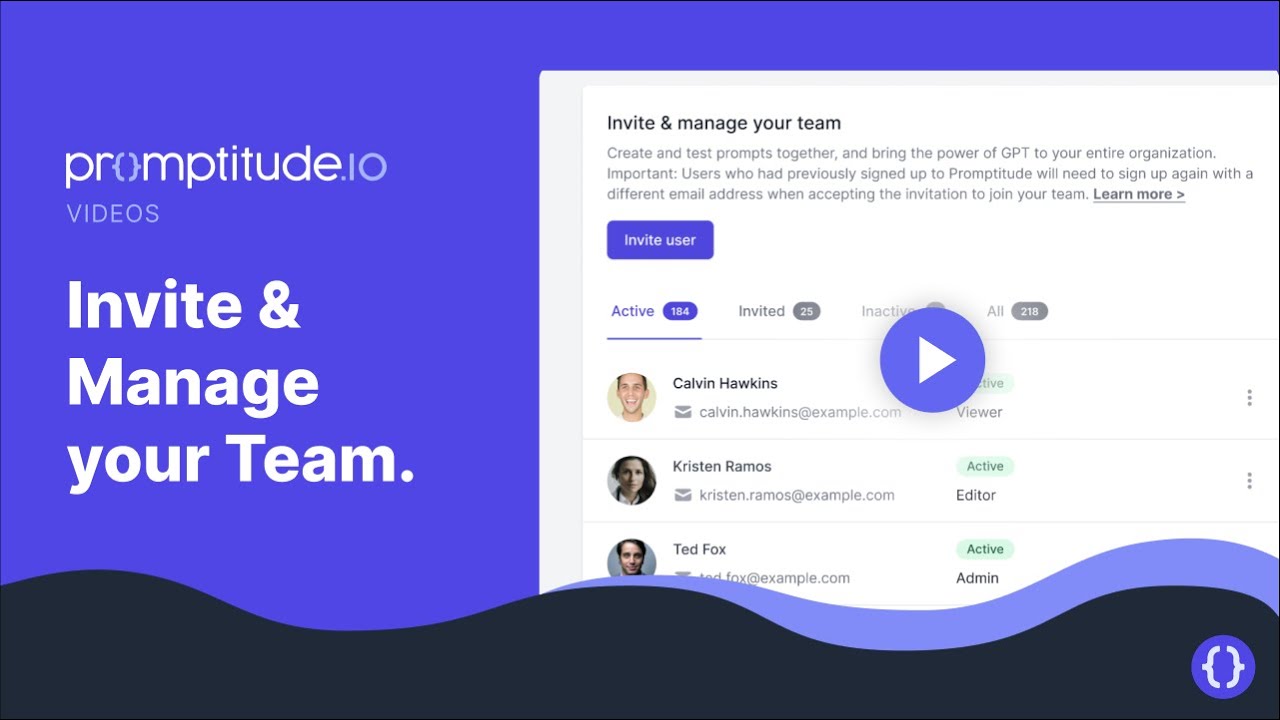 Invite & Manage your Team | Promptitude.io - YouTube