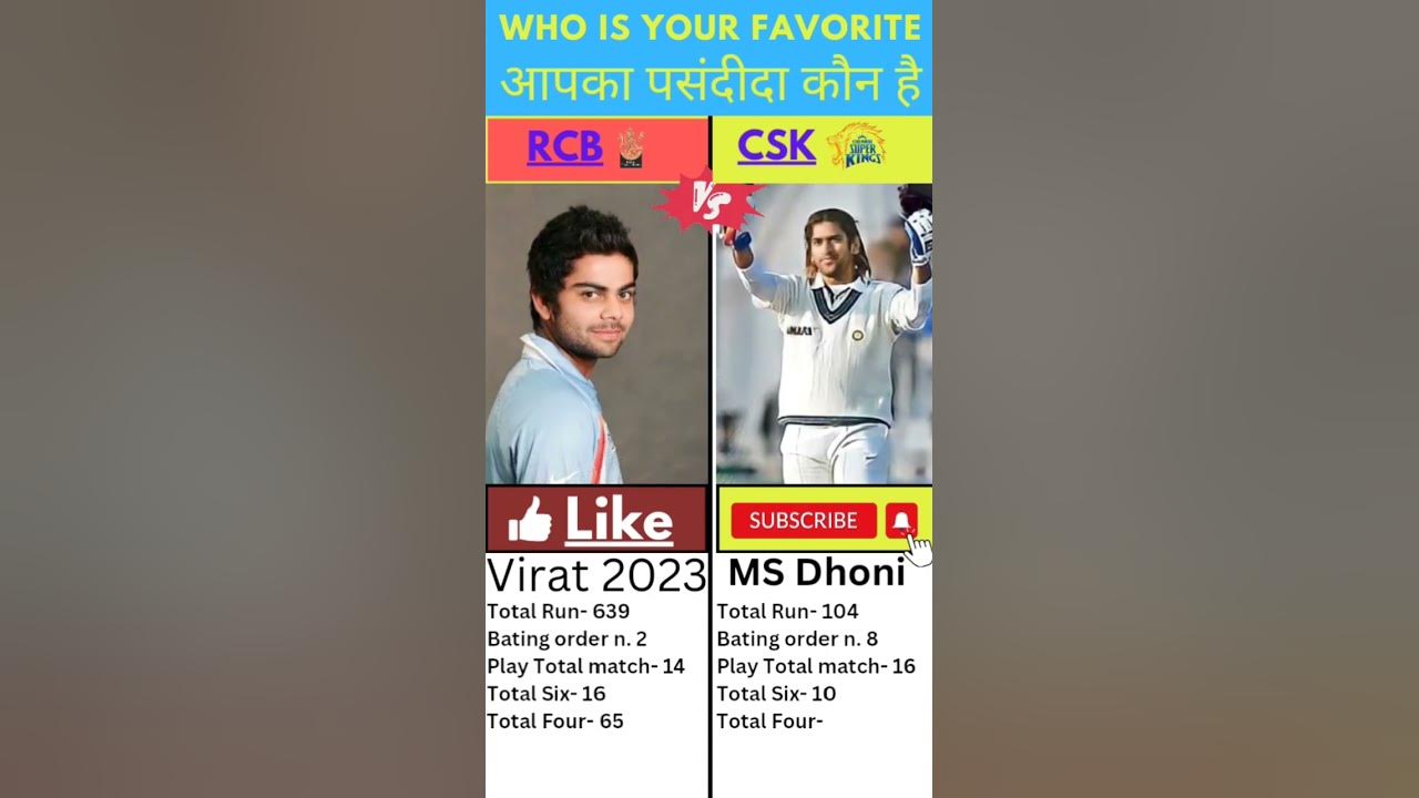 Ms Dhoni vs Virat Kohali compare by run | csk vs rcb comparision # ...