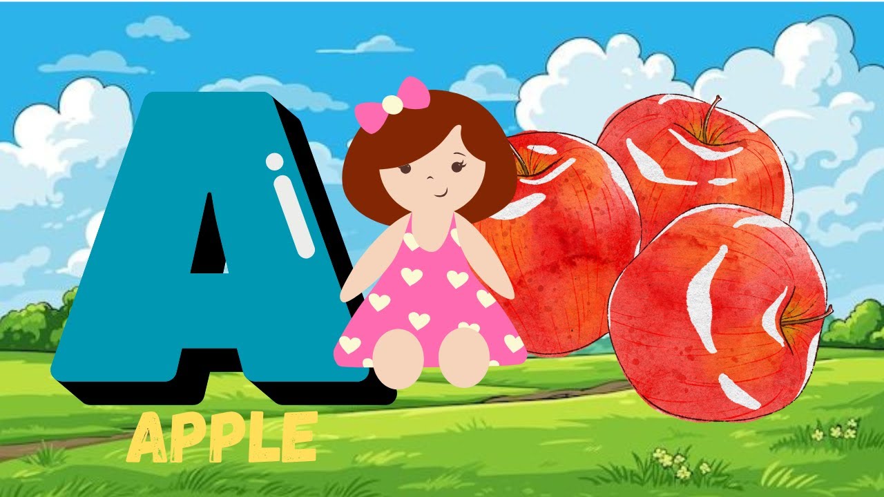 ABC Song | A is for apple | Phonics Songs With Two Words | Happy Poems ...