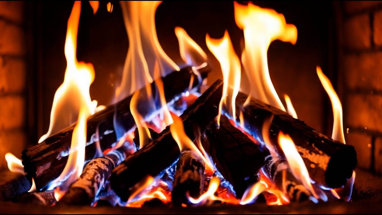Fireplace Warmth & Relaxation Combined – Cozy Fireplace with Blue Base ...