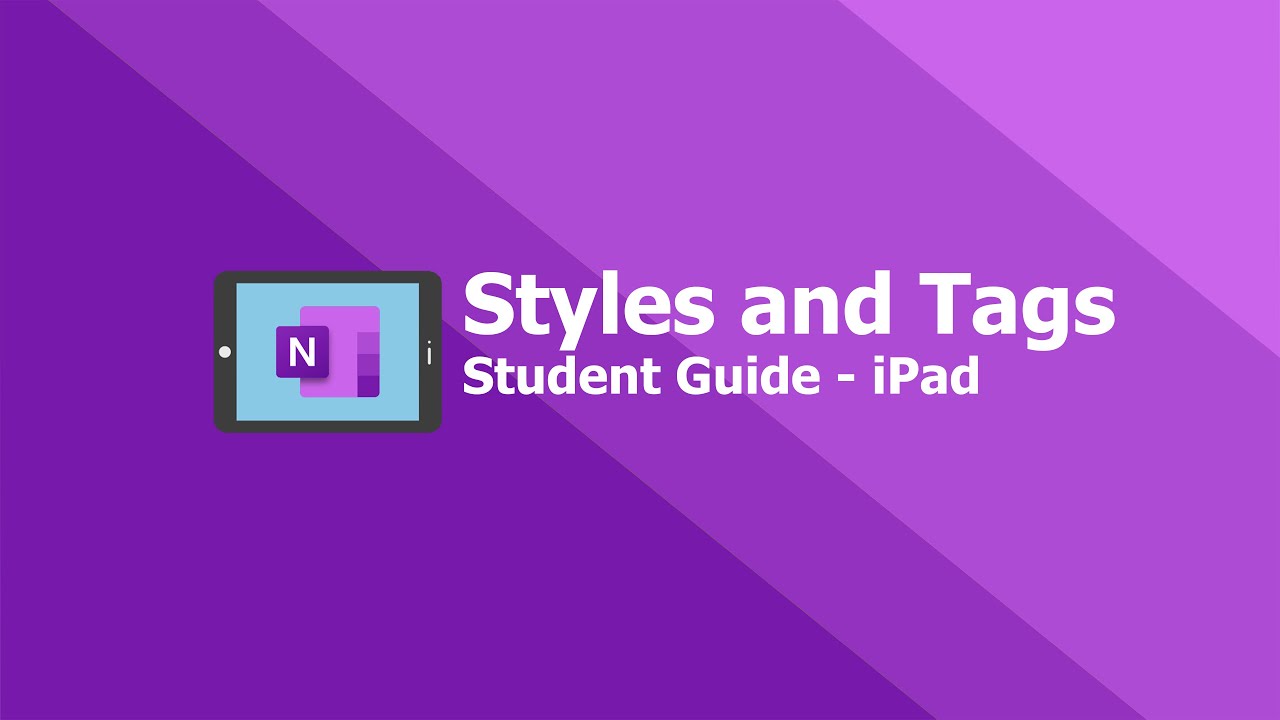 Class Notebook for Students - Styles and Tags on Apple iPad - YouTube
