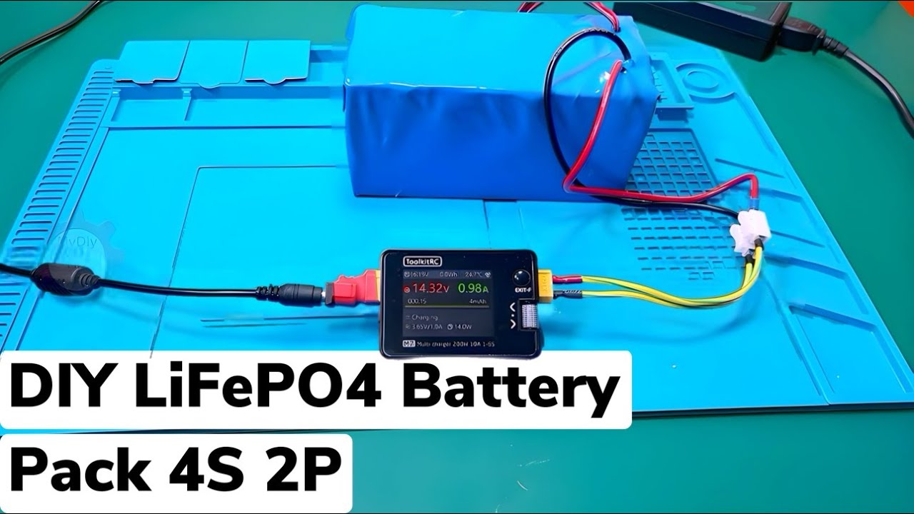 DIY LiFePO4 battery pack 4S 2P pack - YouTube