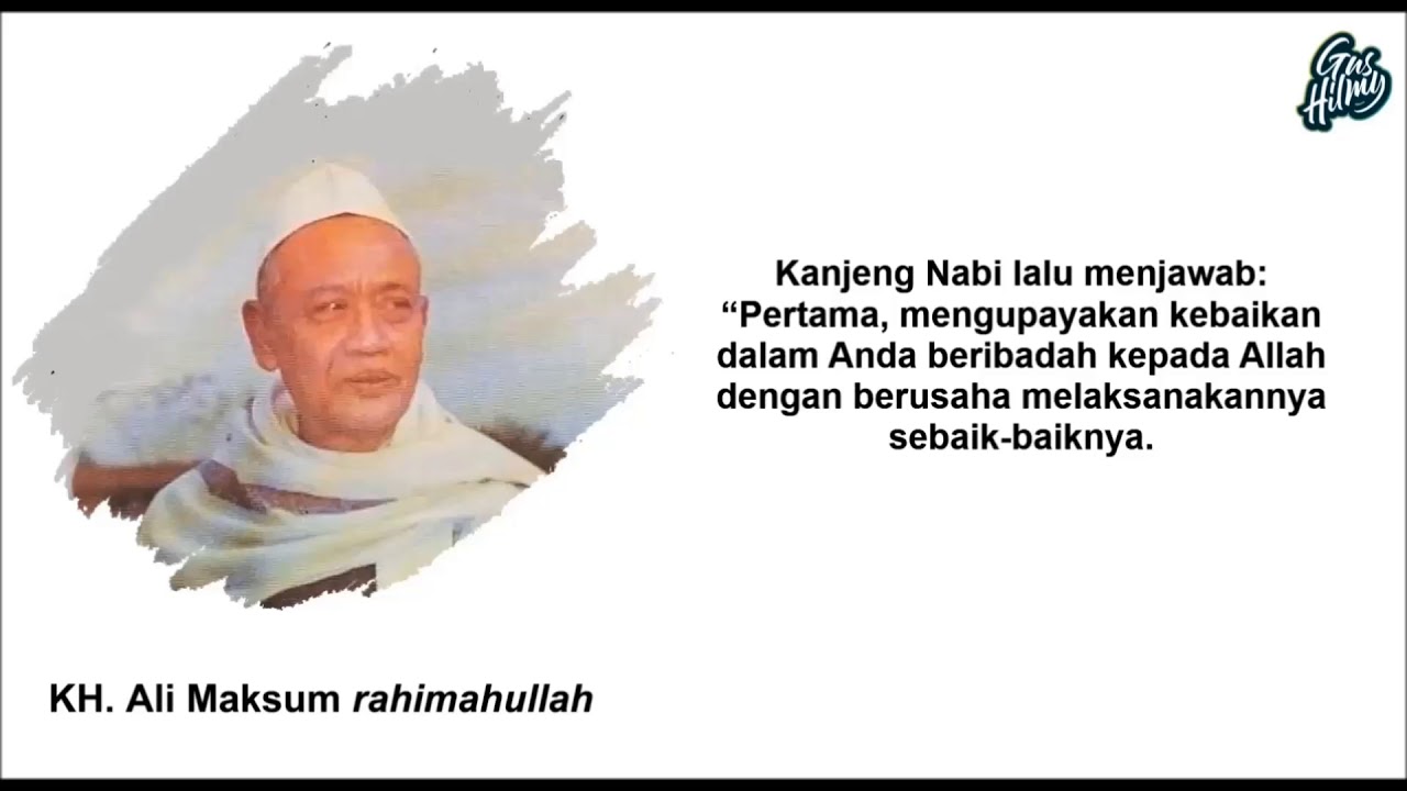 Ngaji Bersama Mbah Ali Maksum: Agama Itu Nasehat - YouTube