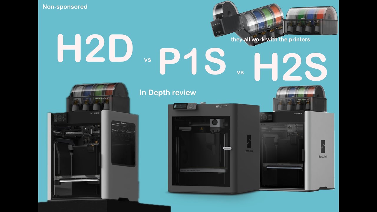 Bambu Labs P1S VS H2D VS H2S 3d printer comparison - YouTube