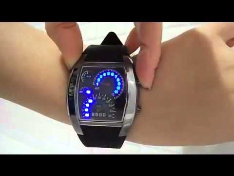 Racing Car Speedometer Dial Dot Matrix LED Watch - YouTube