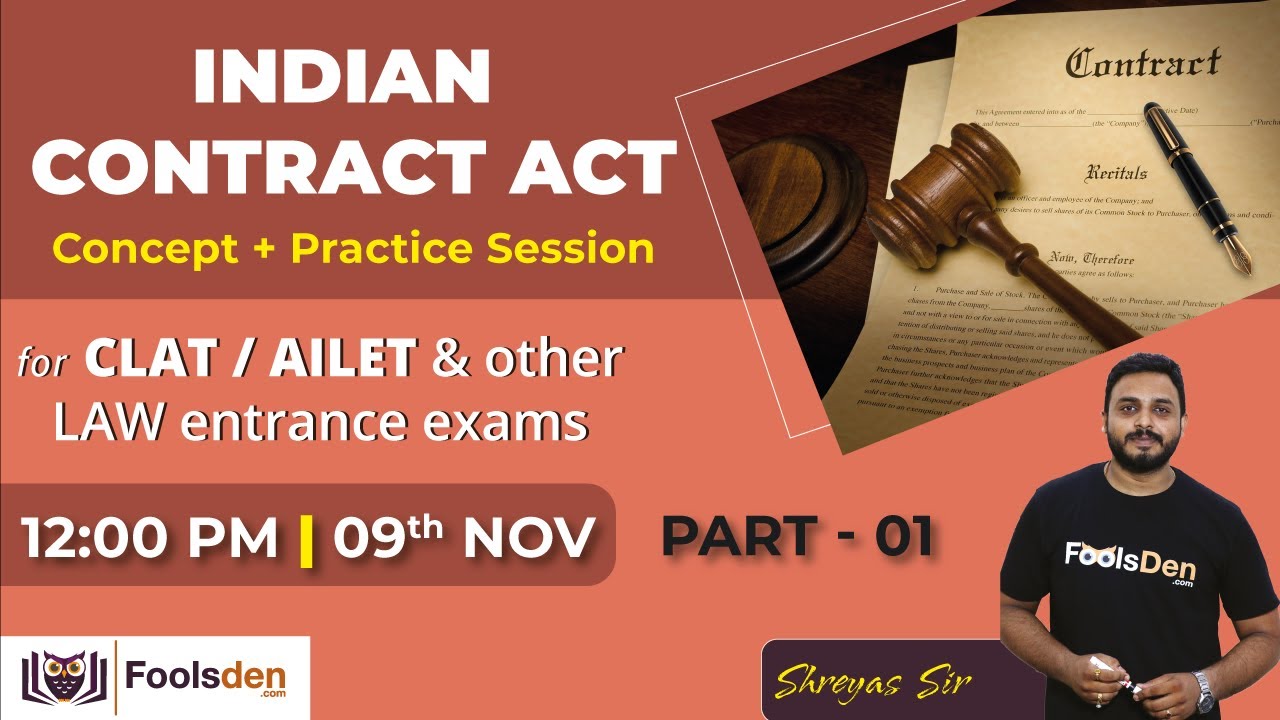 INDIAN CONTRACT ACT Concept + Practice Session | By Shreyas Sir - YouTube