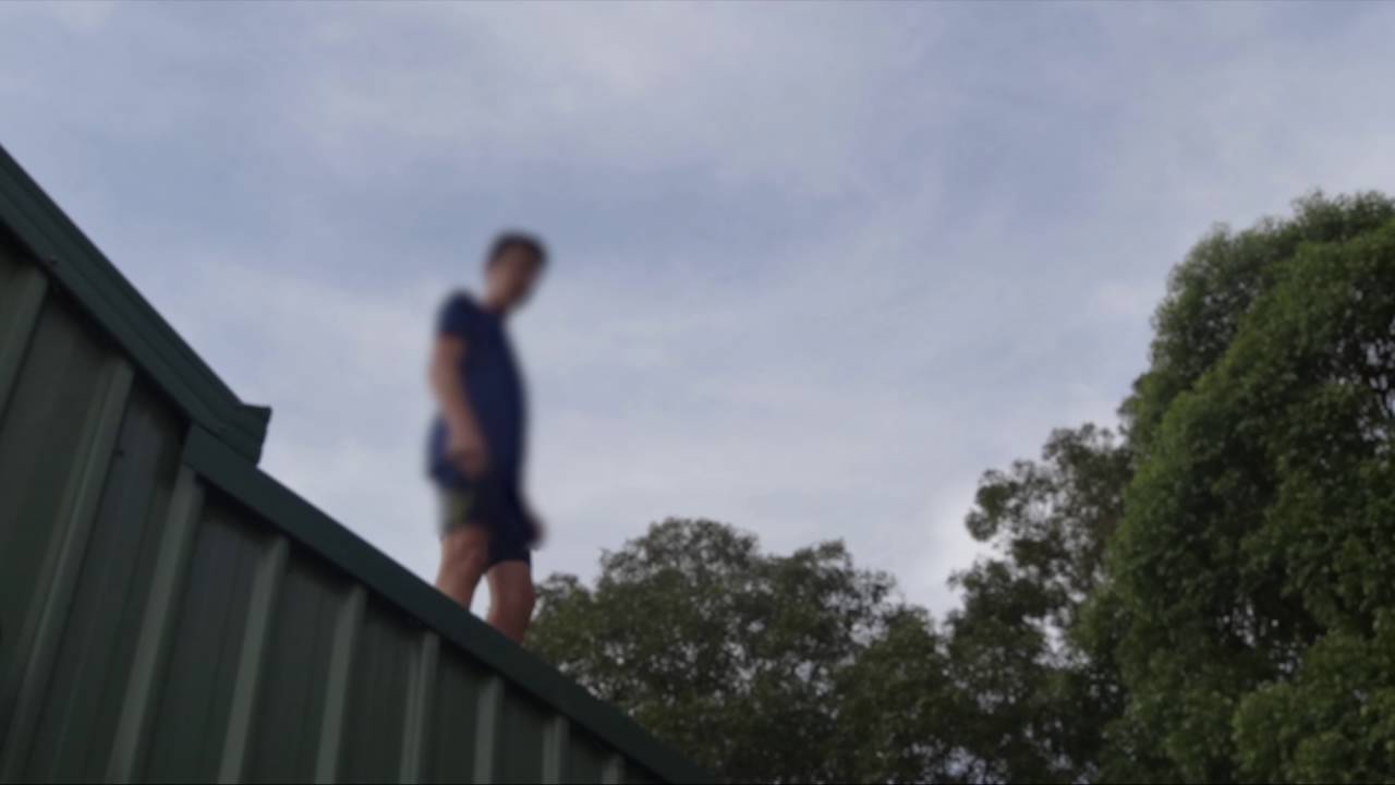 kid jumps off roof and breaks neck!! BLOODY - YouTube