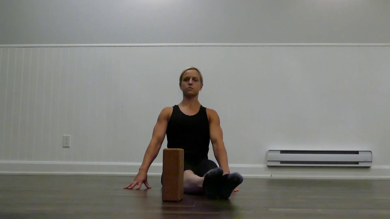 Seated Hip Flexor Lifts - Using Block - YouTube