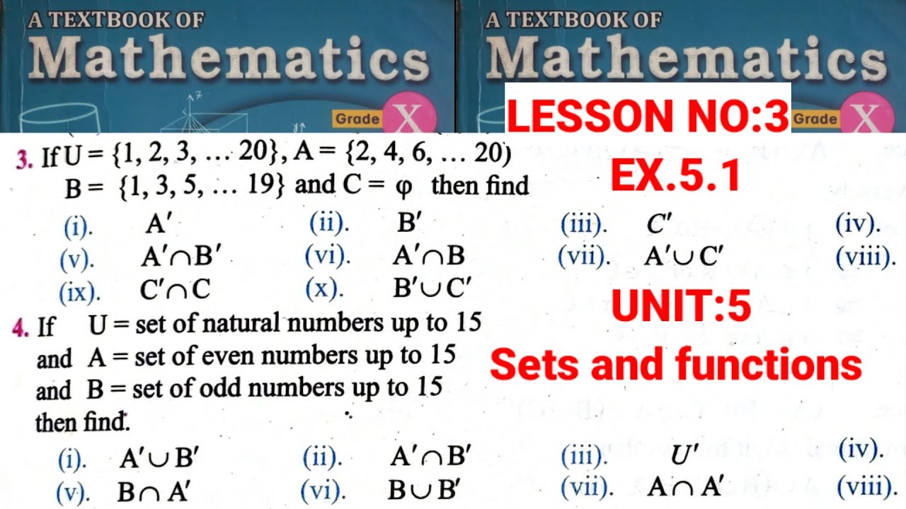 Class 10th MATH | LESSON NO:3 | EX.5.1 Q.3&4 | SETS AND FUNCTIONS ...