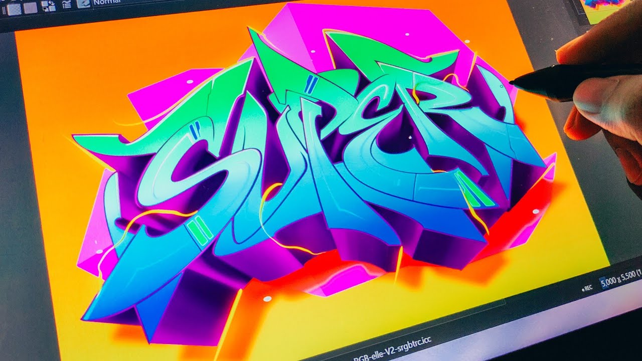 How to Make Graffiti Piece (Timelapse) - Super - YouTube