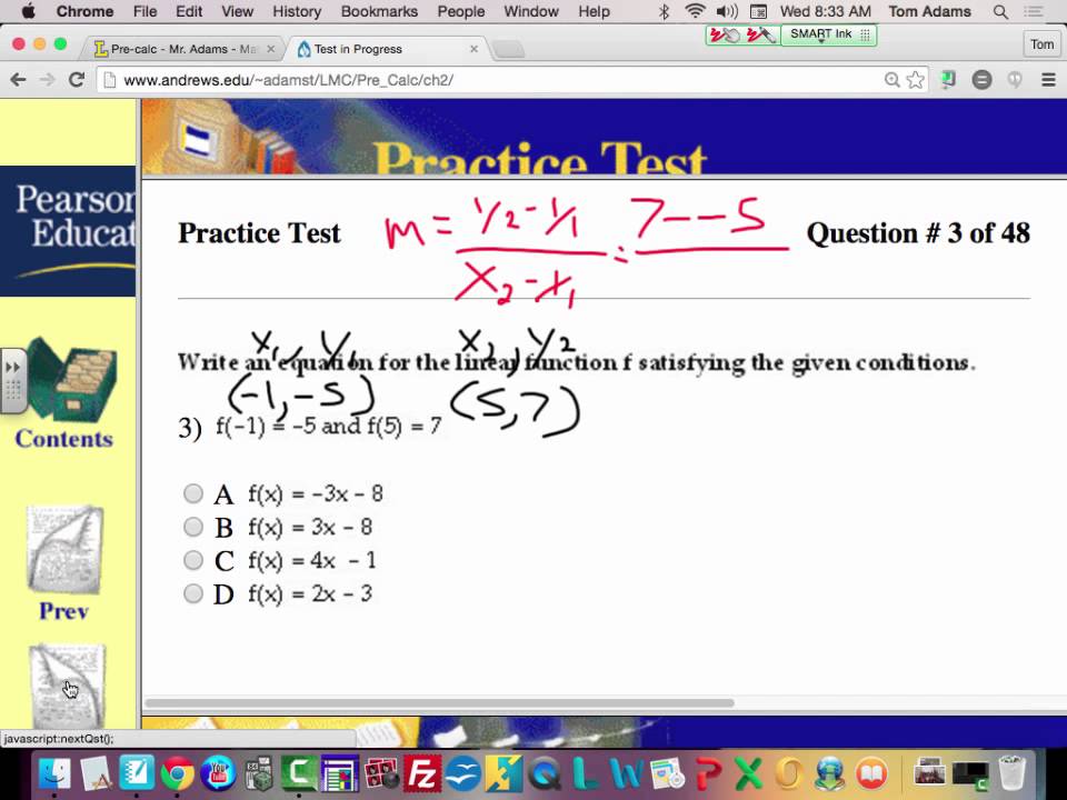 Precalculus Chapter 2 Practice Test Problem 3 - YouTube