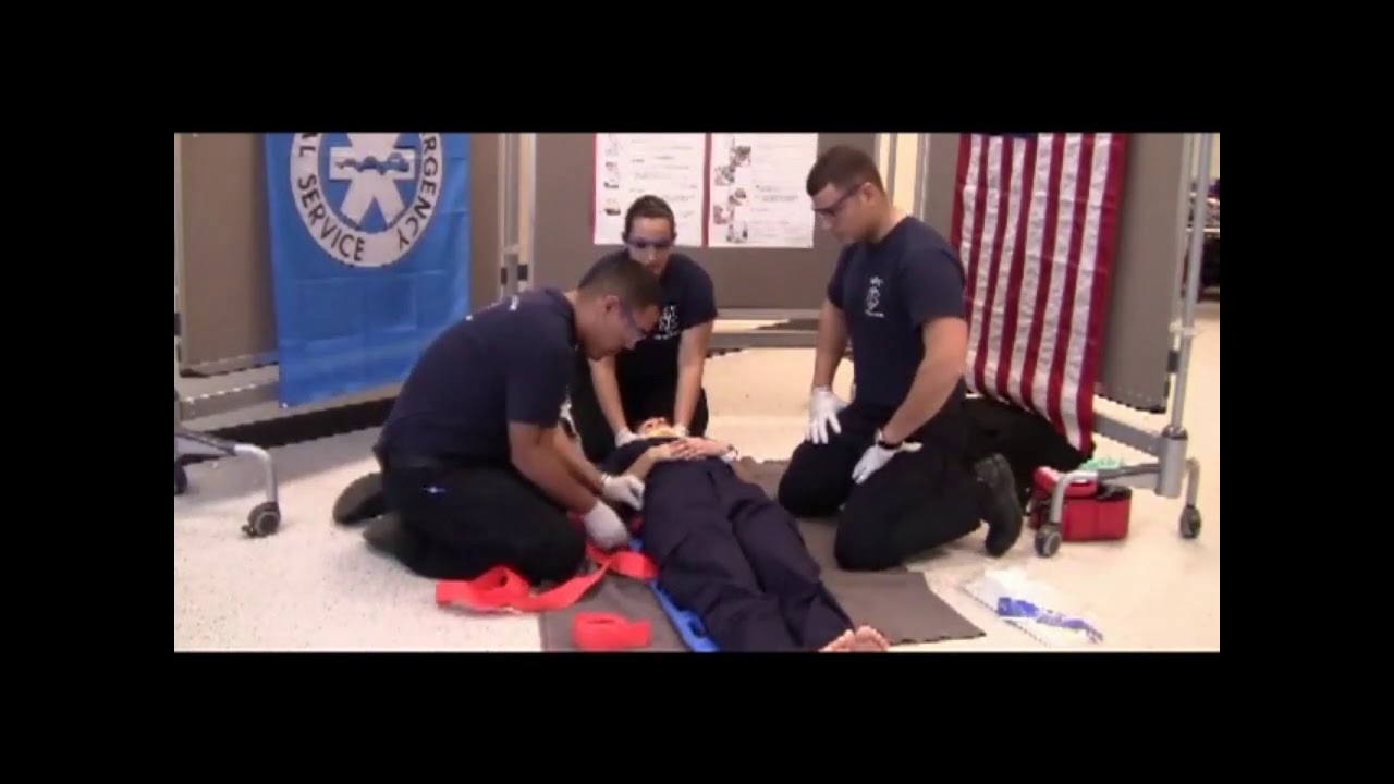 SJCC EMT Skill - C-spine supine patient - YouTube