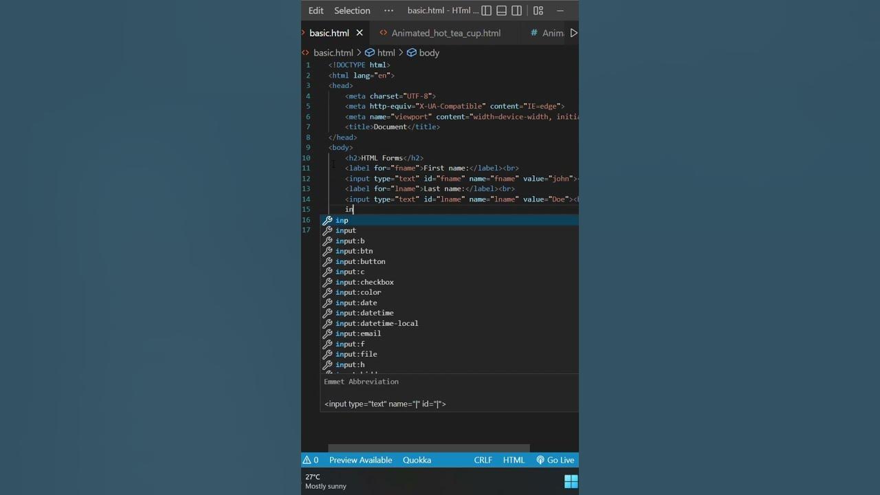 HTML form elements || form elements without CSS #shorts - YouTube